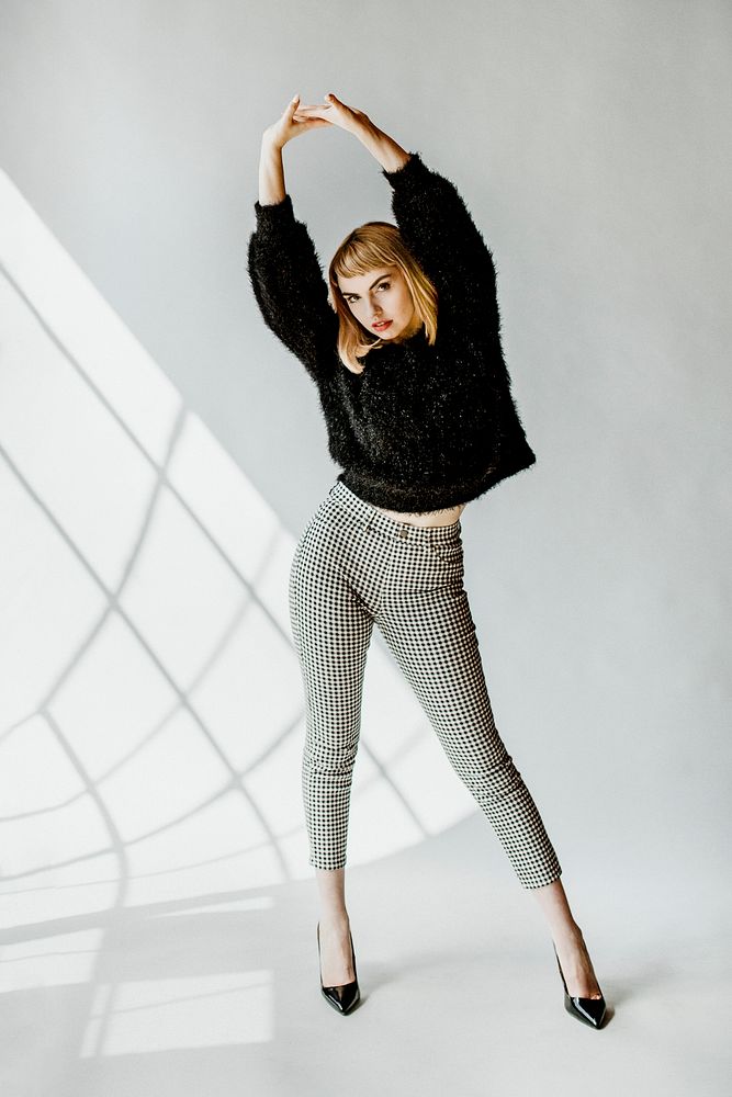 Woman fluffy sweater posing | Premium Photo - rawpixel