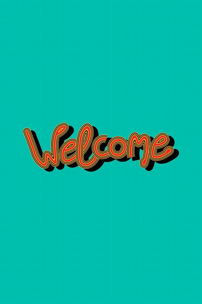 Funky red Welcome sign illustration | Free Photo - rawpixel