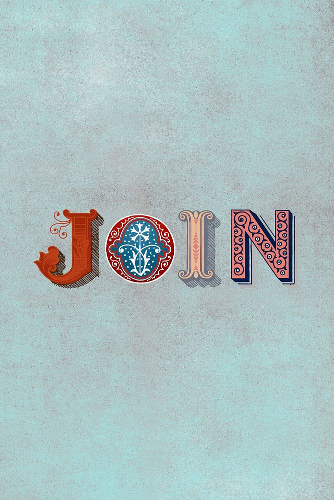 Join word antique victorian font | Free Photo - rawpixel