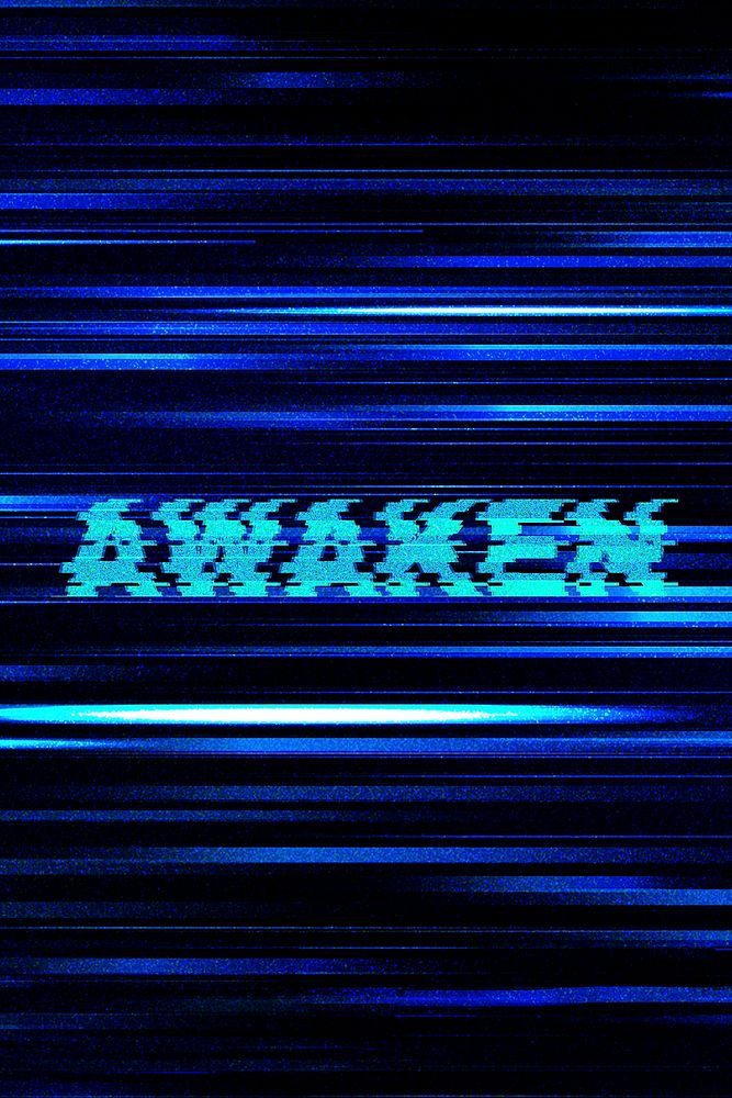 AWAKEN blurred word typography blue | Free Photo - rawpixel