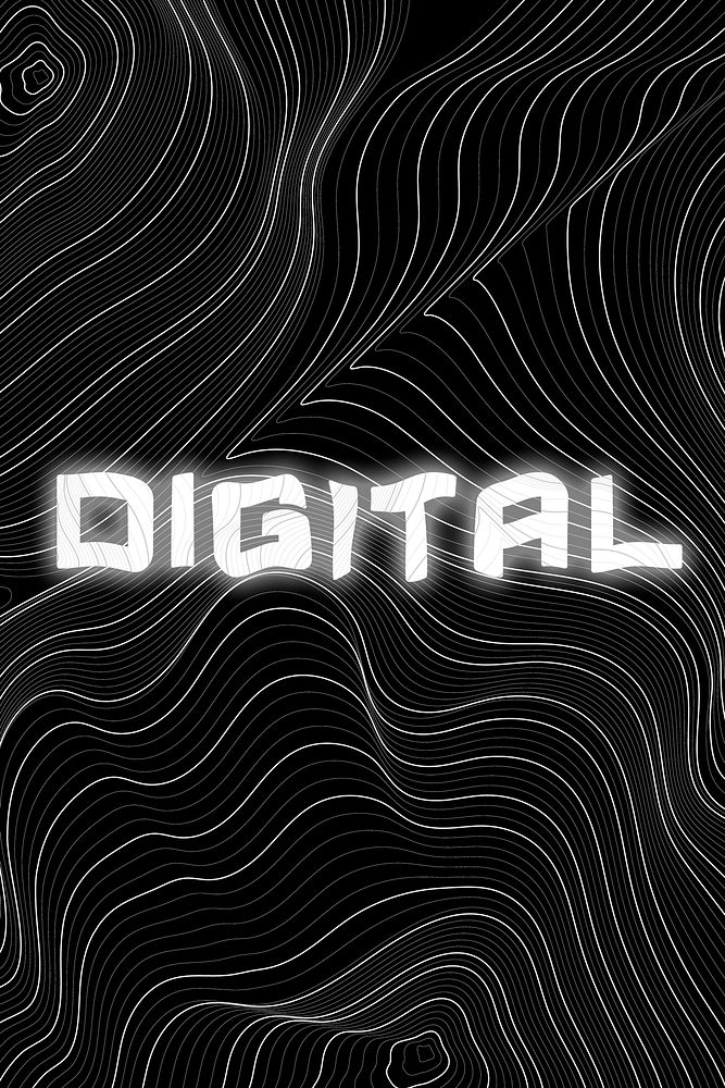 White neon digital word topographic | Free Photo - rawpixel