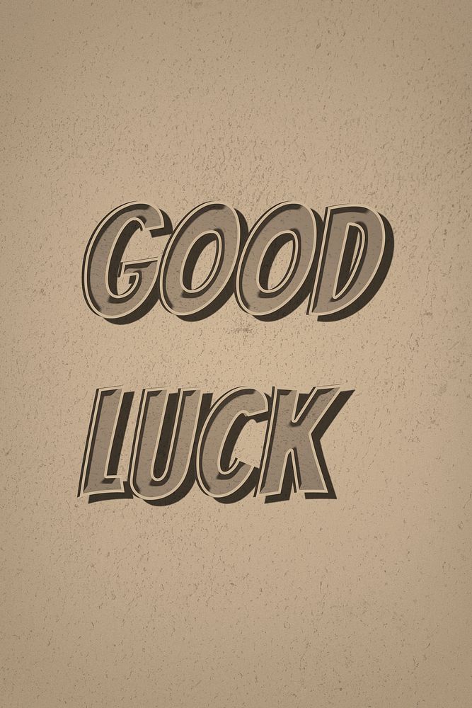 Good luck retro style typography | Free Photo - rawpixel