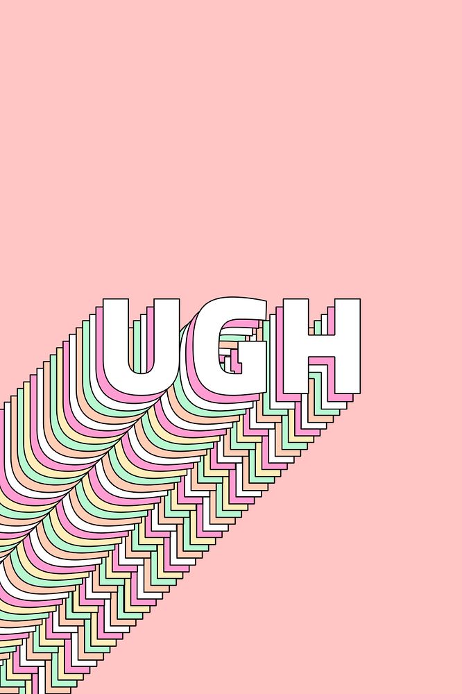 Ugh layered typography retro word | Free Photo - rawpixel