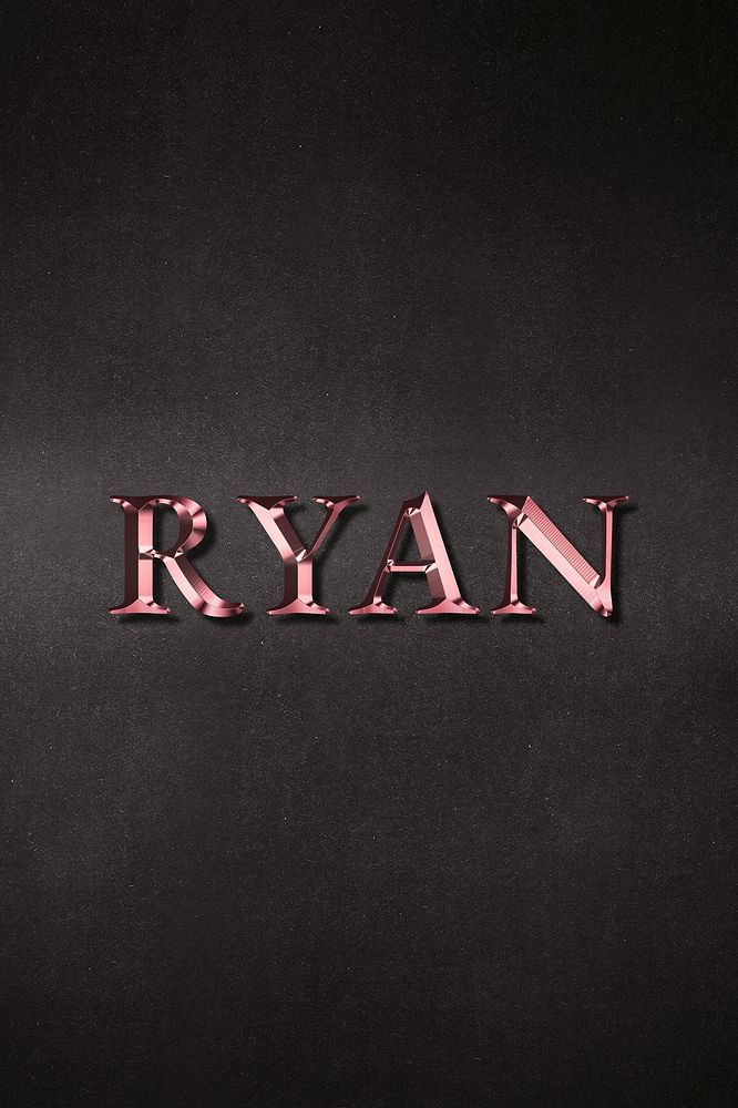 Ryan typography metallic rose gold | Free Photo - rawpixel