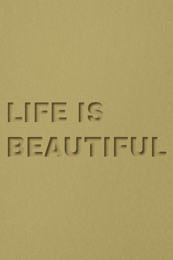 Life is beautiful text typeface | Free Photo - rawpixel