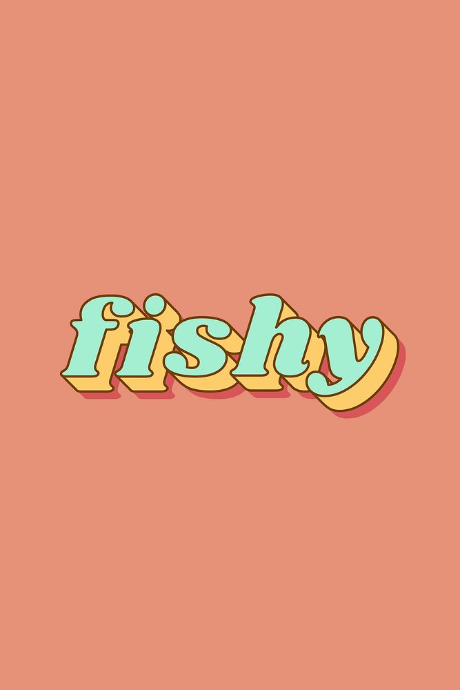 Retro bold font fishy text | Free Photo - rawpixel