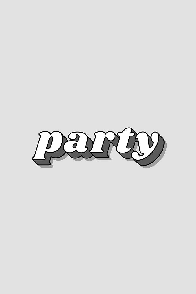 Retro party word bold shadow | Free Photo - rawpixel