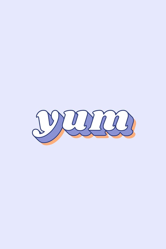 Yum text retro pastel shadow | Free Photo - rawpixel