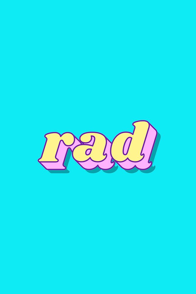 Rad word funky bold typography | Free Vector - rawpixel