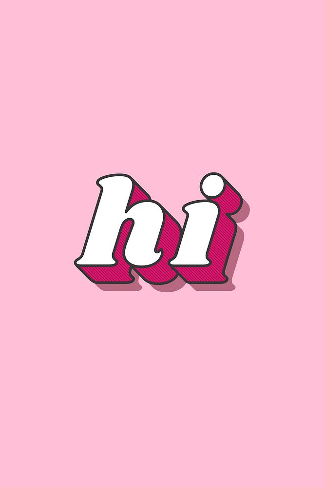 Hi text retro bold font | Free Photo - rawpixel