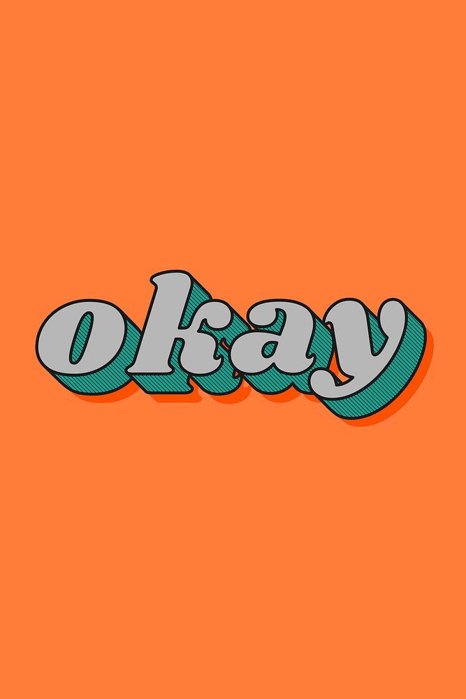Okay text retro shadow font | Free Photo - rawpixel