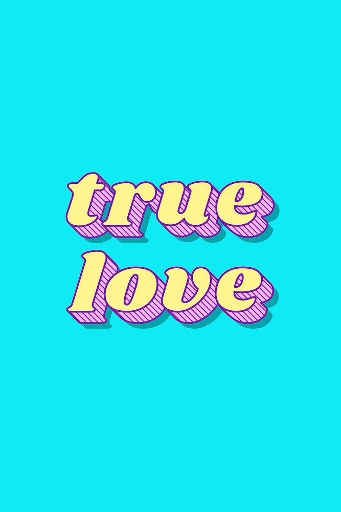 True love funky bold calligraphy | Premium Vector - rawpixel