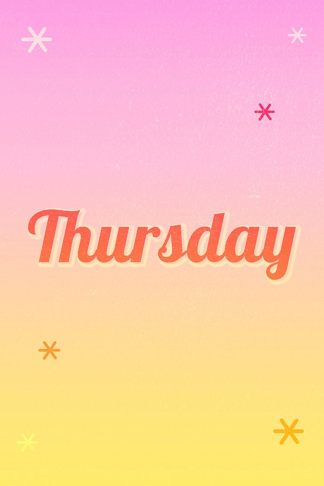 Thursday word colorful star patterned | Free Photo - rawpixel
