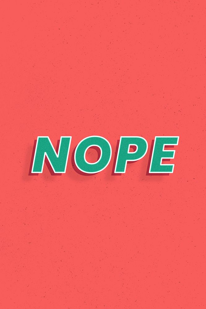 Retro nope word art lettering | Free Photo - rawpixel