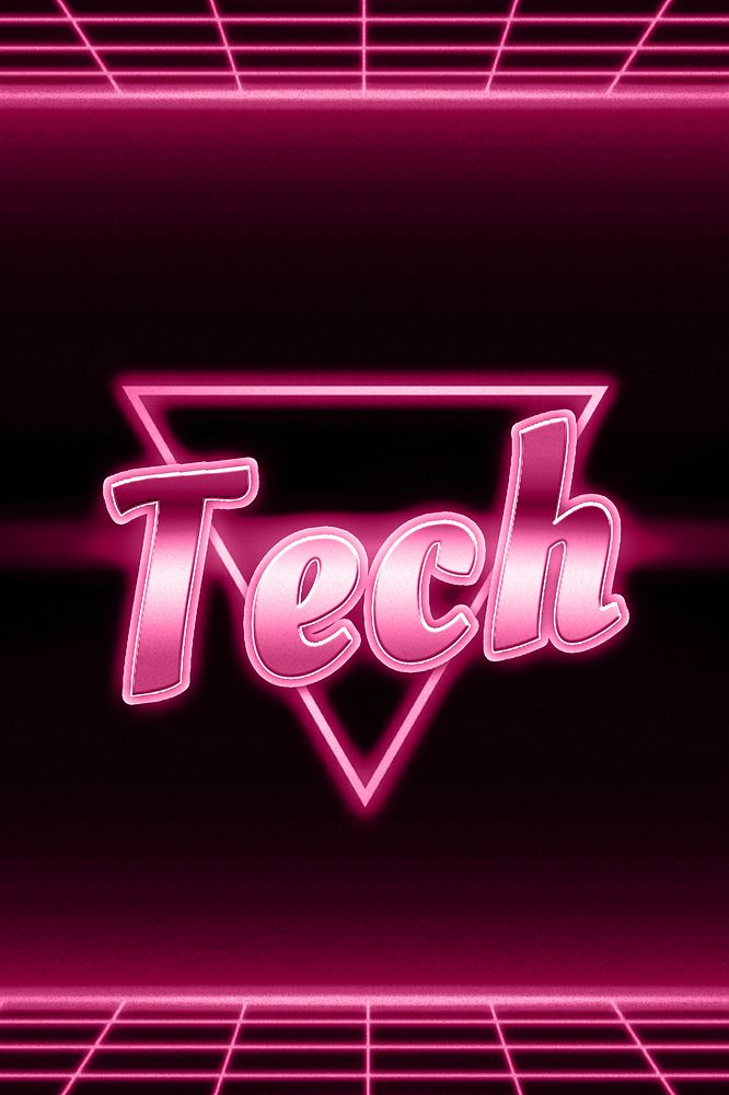 Neon technology retro word grid | Free Photo - rawpixel