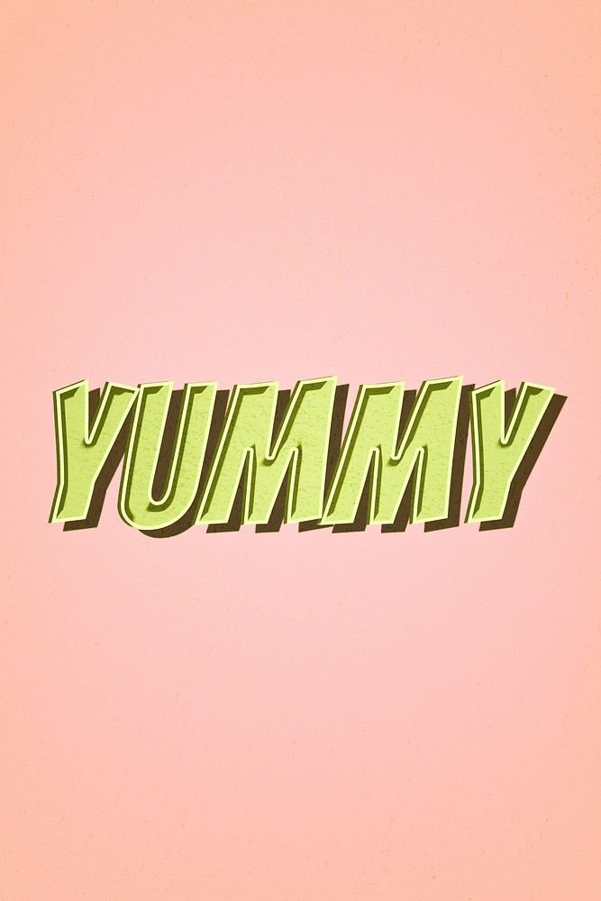 Yummy word retro font style | Free Photo - rawpixel