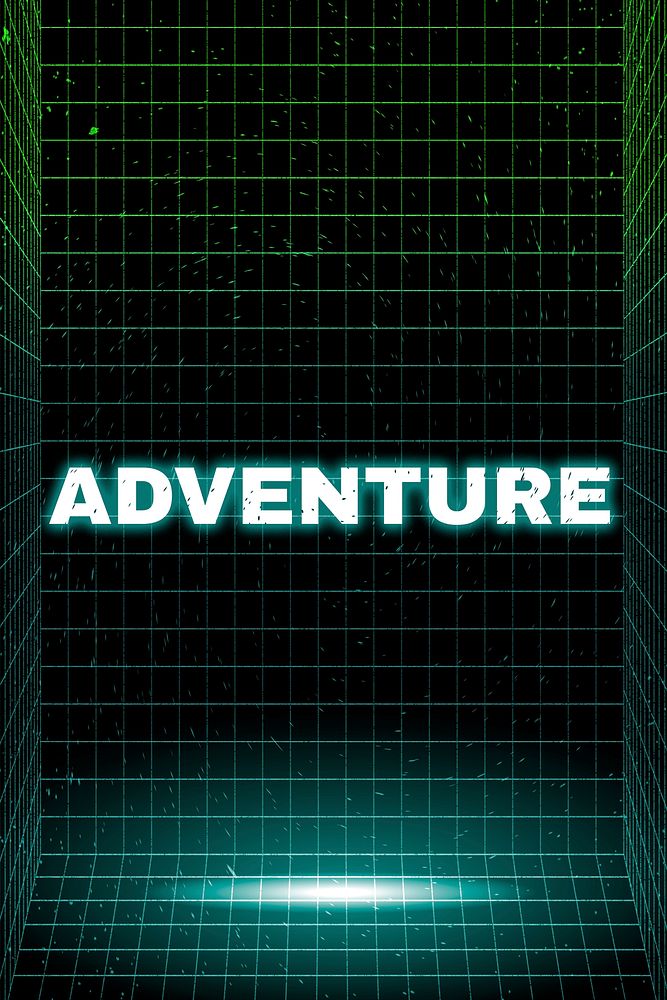 Adventure neon grid room vaporwave | Free Photo - rawpixel