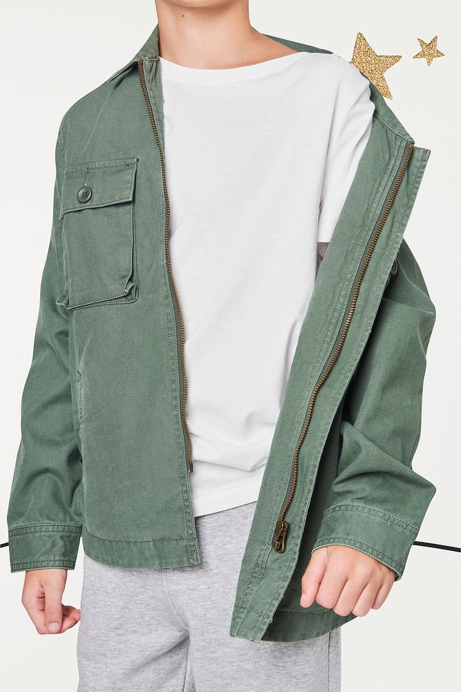 Boy wearing green jacket studio | Premium Photo - rawpixel