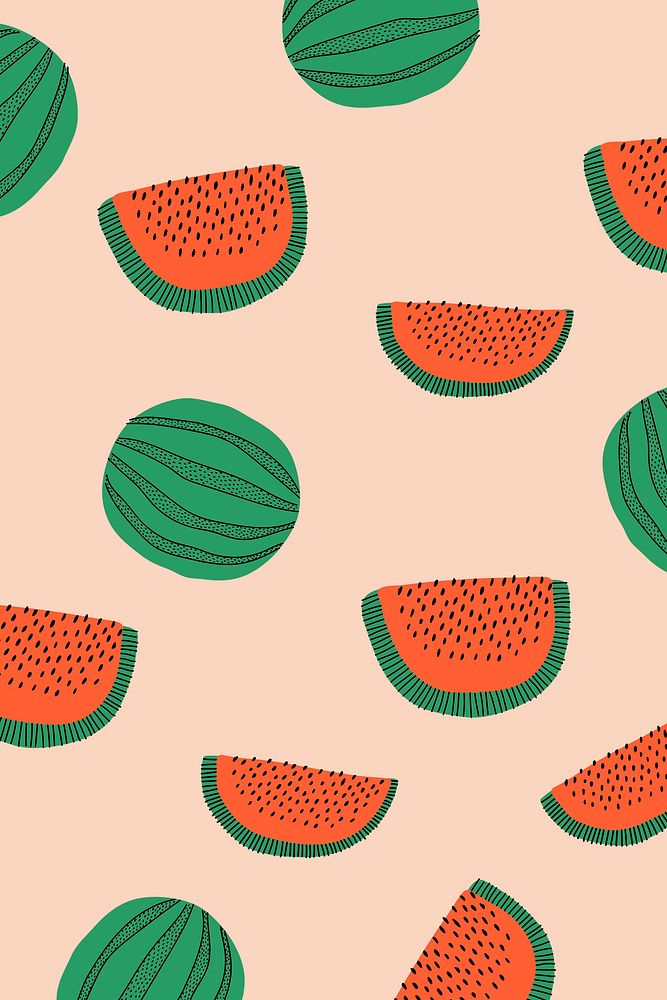 Watermelon background, tropical fruit illustration | Premium Photo ...