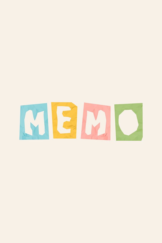 Memo psd lettering paper cut | Premium PSD - rawpixel