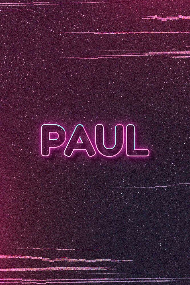 Paul word art vector neon | Free Photo - rawpixel