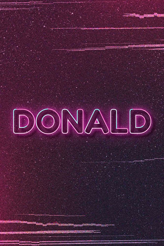 Donald word art vector neon | Free Photo - rawpixel