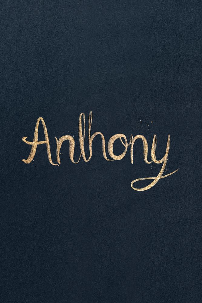Shimmery gold font Anthony typography | Free Photo - rawpixel
