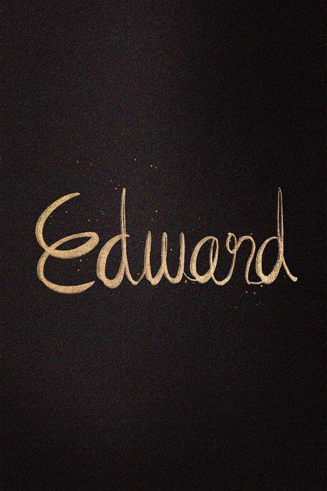 Gold Edward name cursive handwriting | Free Photo - rawpixel