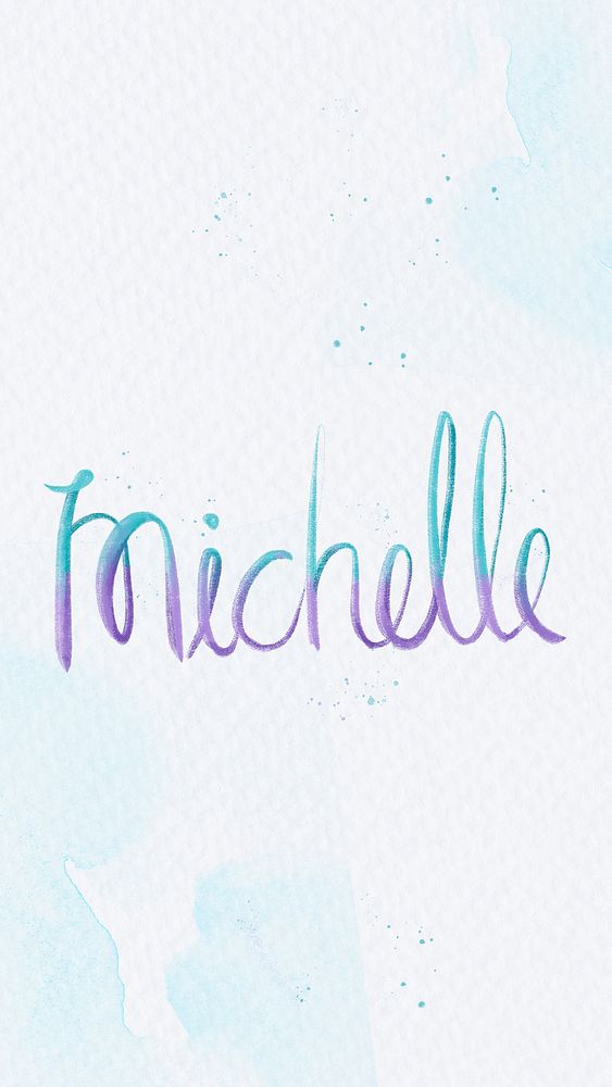 Michelle two tone name cursive | Free Photo - rawpixel