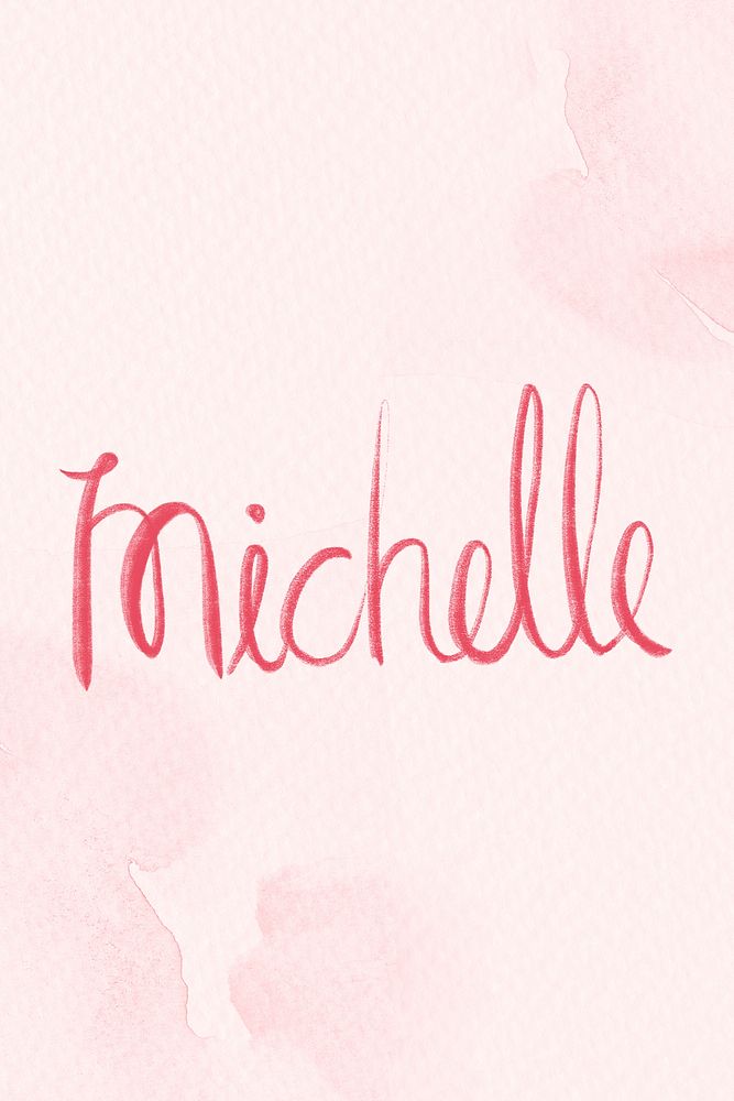 Michelle name psd hand lettering | Premium PSD - rawpixel
