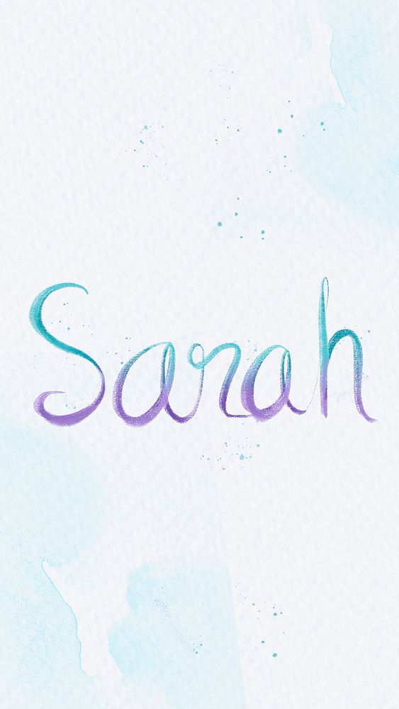 Sarah two tone name cursive | Free Photo - rawpixel