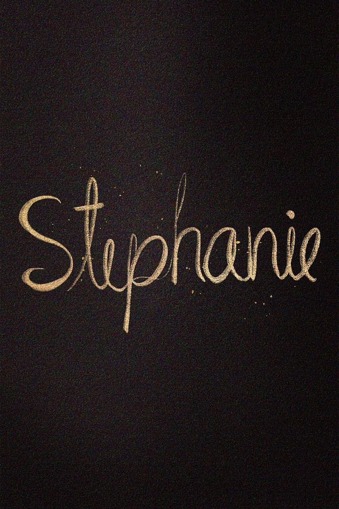 Gold sparkling stephanie name cursive | Free Photo - rawpixel