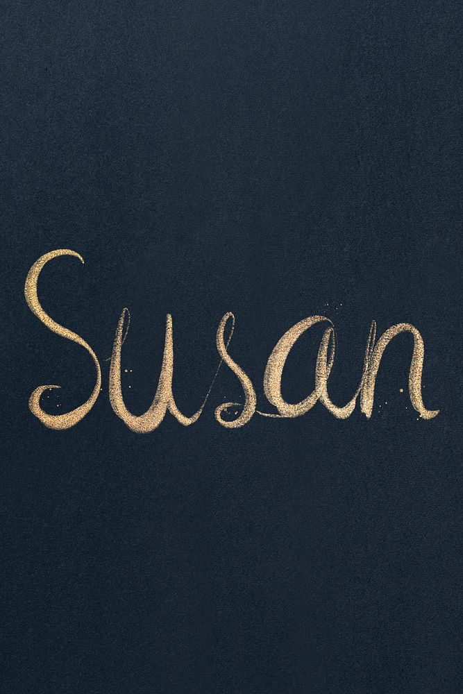 Susan sparkling cursive gold psd | Premium PSD - rawpixel
