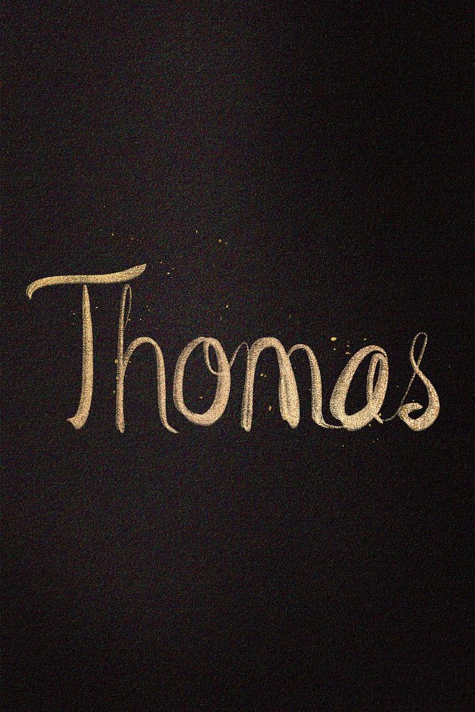 Gold sparkling Thomas name cursive | Free Photo - rawpixel
