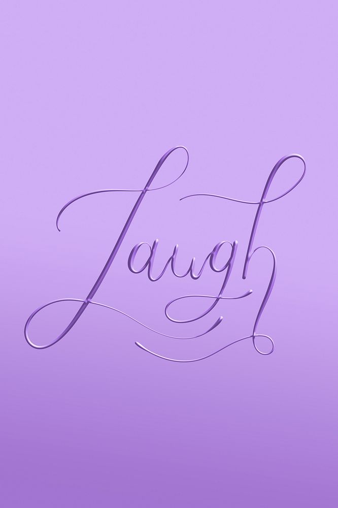 Laugh calligraphy purple psd text | Premium PSD - rawpixel
