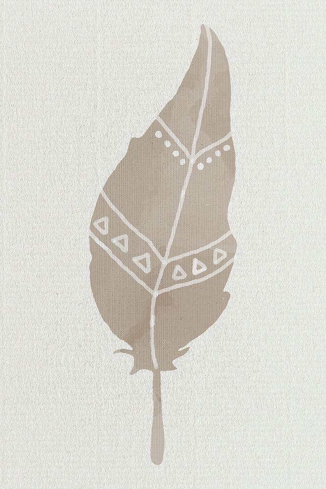 Watercolor Bohemian feather earth tone | Free Photo - rawpixel