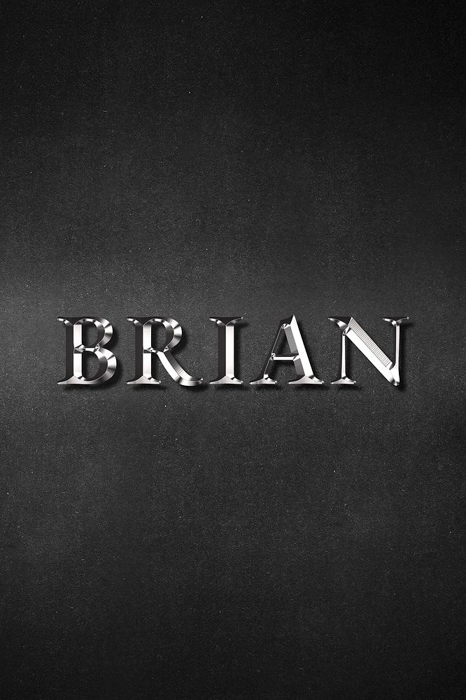 Brian typography in silver metallic | Free Photo - rawpixel
