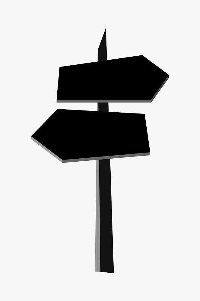 Silhouette direction sign clipart illustration | Free Vector - rawpixel