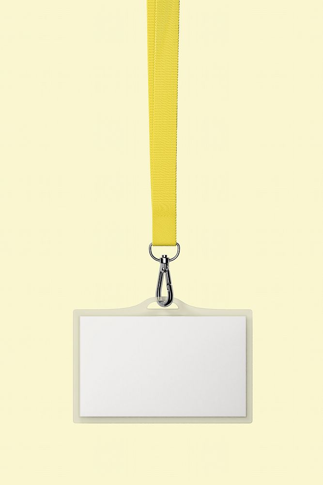 Lanyard card, yellow 3D design | Free Photo - rawpixel