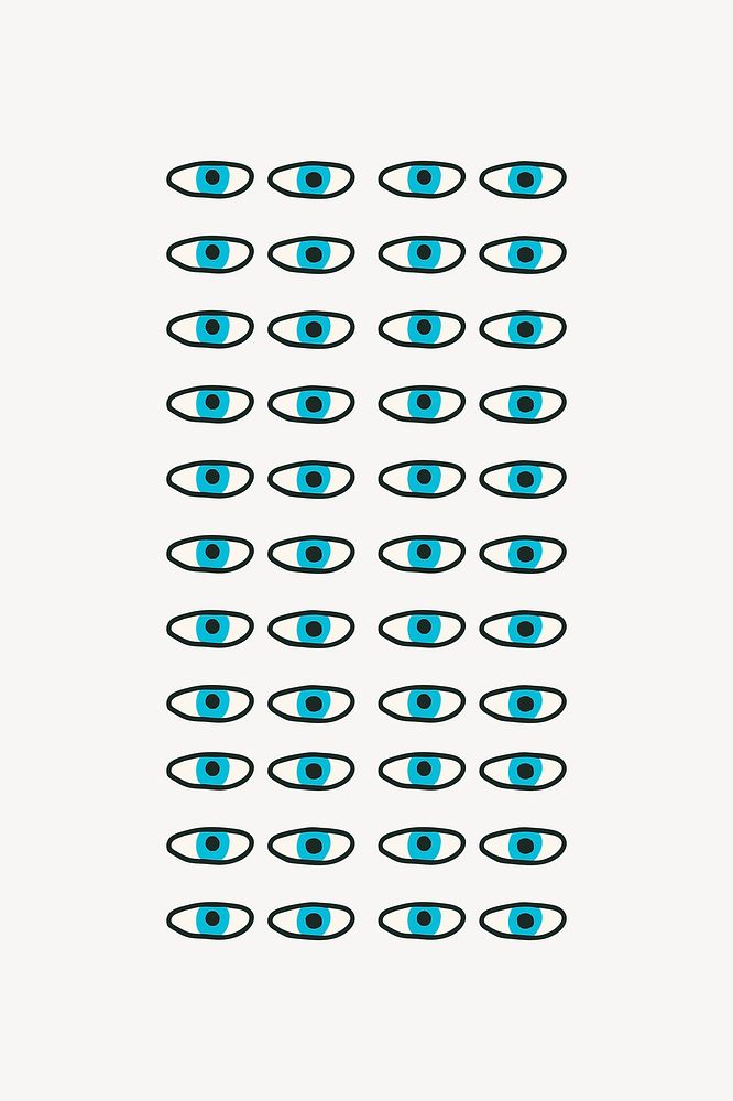 Doodle blue eyes pattern vector | Premium Vector - rawpixel
