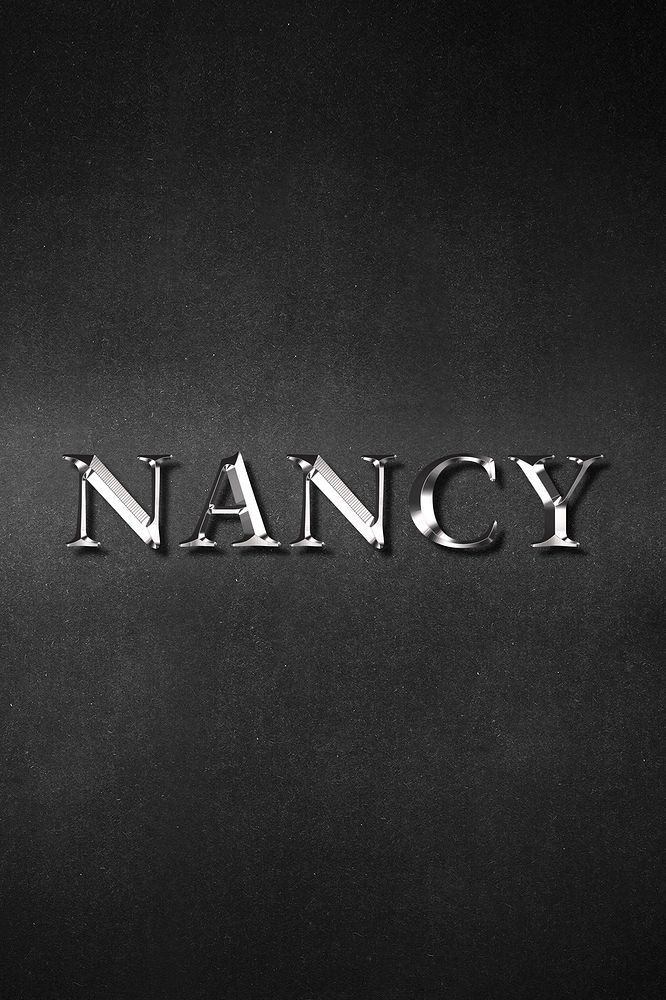 Nancy typography silver metallic effect | Free Photo - rawpixel