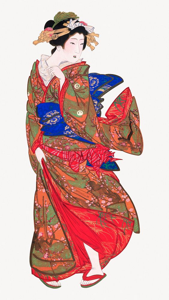 Japanese woman character illustration. Remastered | Premium Photo ...