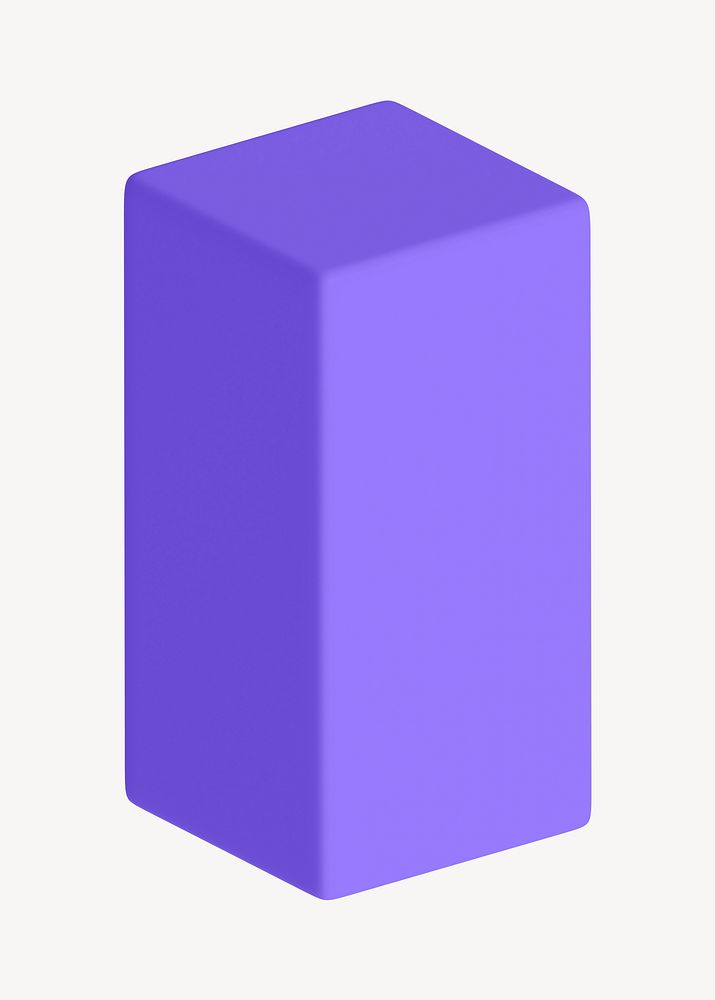 Purple rectangle shape, 3D geometric | Free Photo - rawpixel