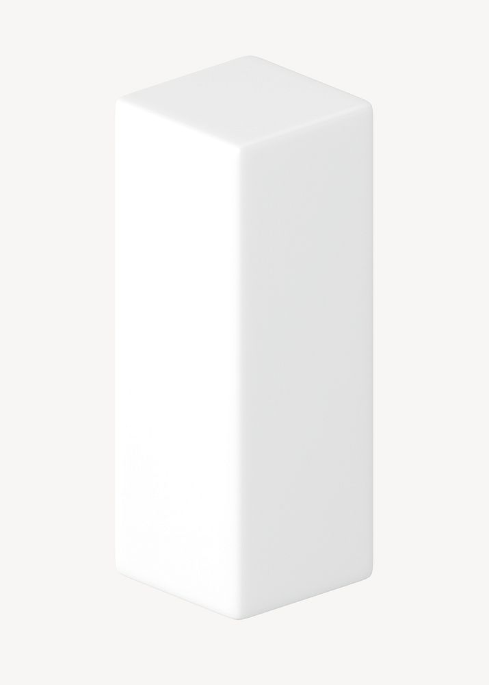 3D white cuboid clipart, geometric | Premium PSD - rawpixel