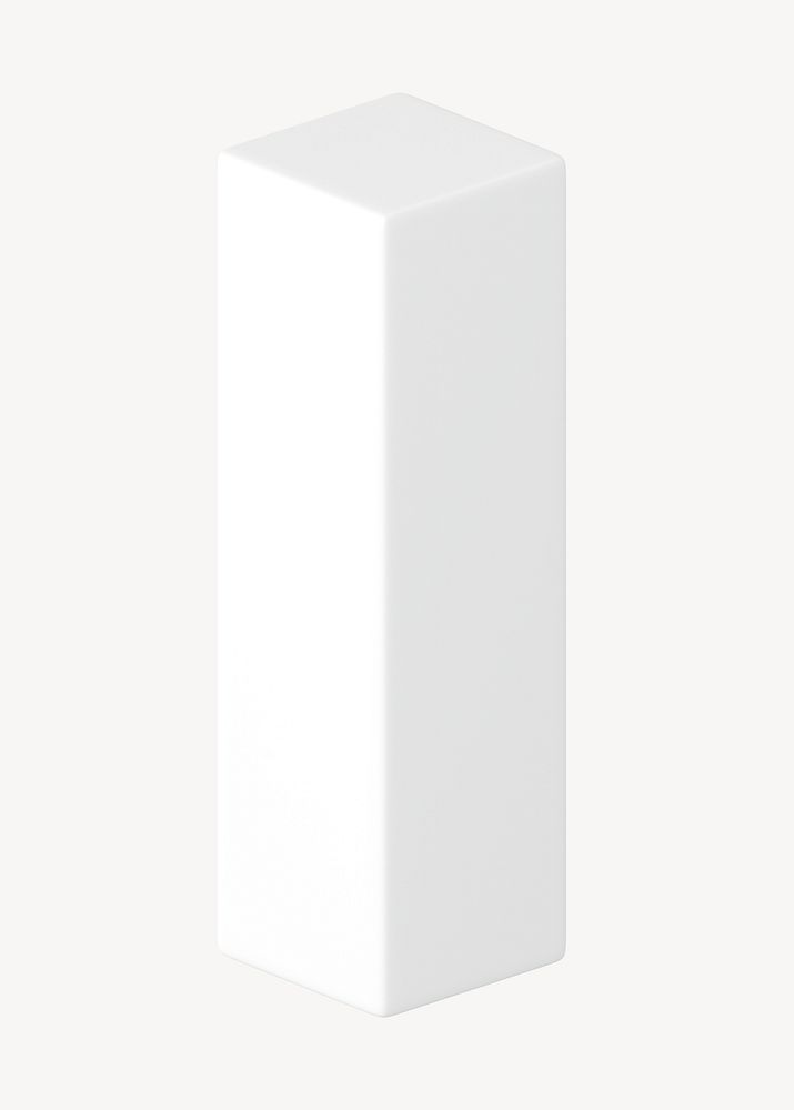 3D white cuboid, geometric shape | Free Photo - rawpixel