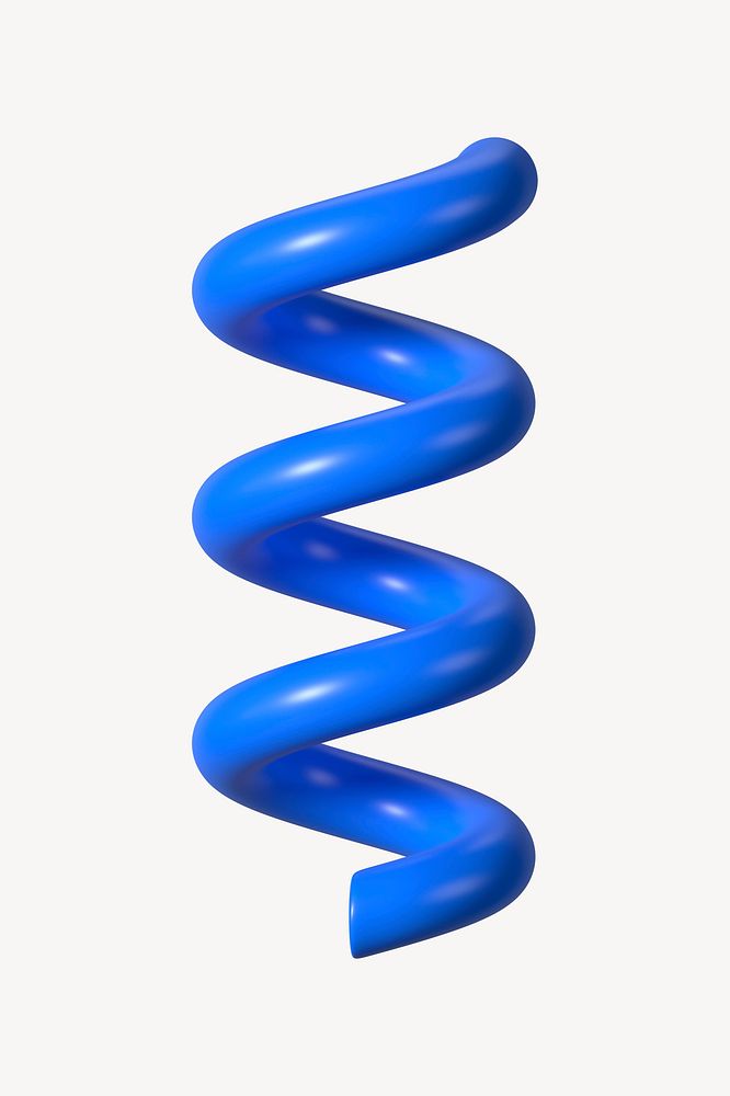 3D blue squiggle spring shape | Premium PSD - rawpixel