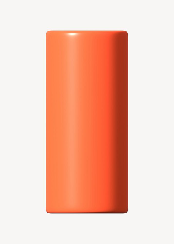 3D orange cylinder, geometric clipart | Premium PSD - rawpixel