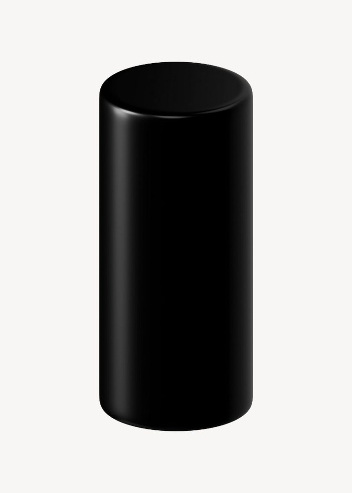 3D black cylinder, geometric clipart | Premium PSD - rawpixel