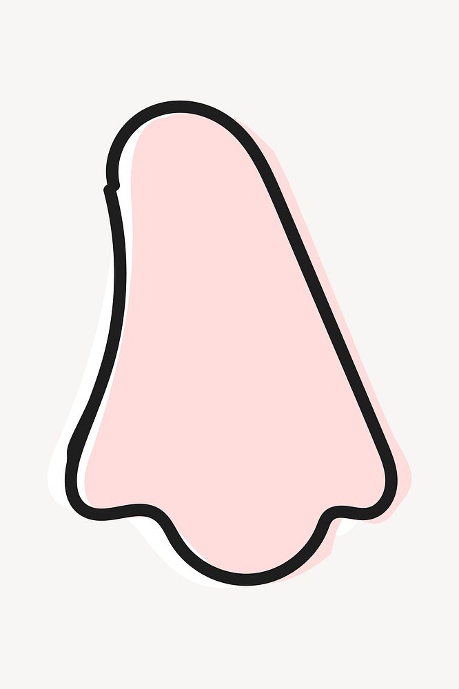 Human nose doodle collage element | Premium Vector - rawpixel