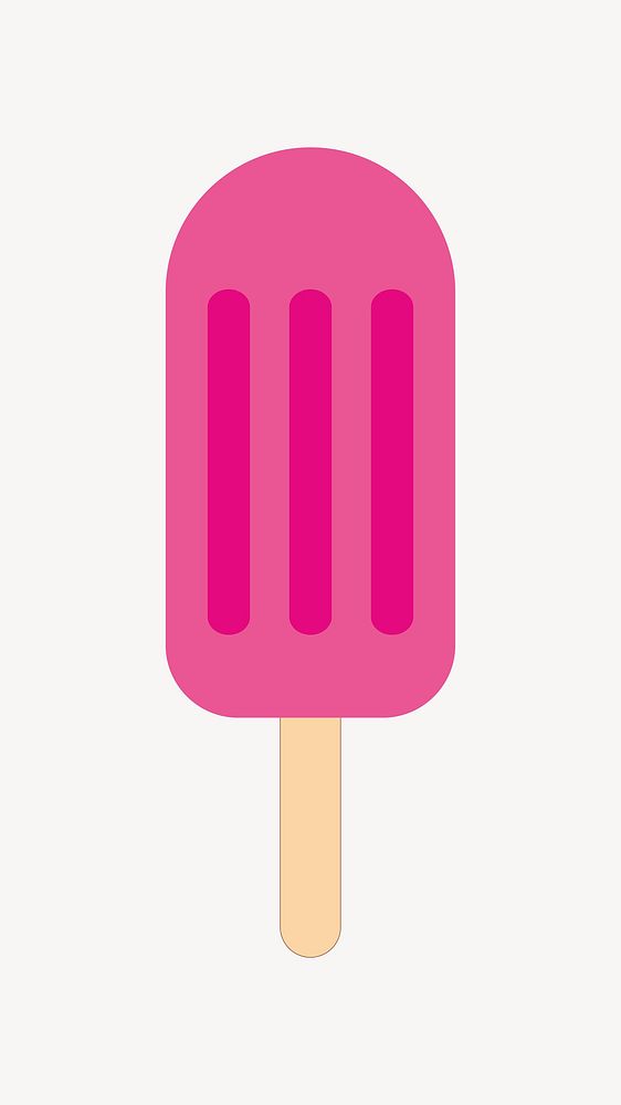 Pink popsicle clipart, illustration vector | Free Vector - rawpixel